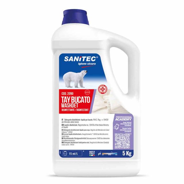 Detersivo lavatrice Washdet Muschio Bianco Sanitec 5 L - PapoLab