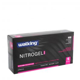 Guanto in nitrile monouso nero Walking Nitrogel taglia S - PapoLab